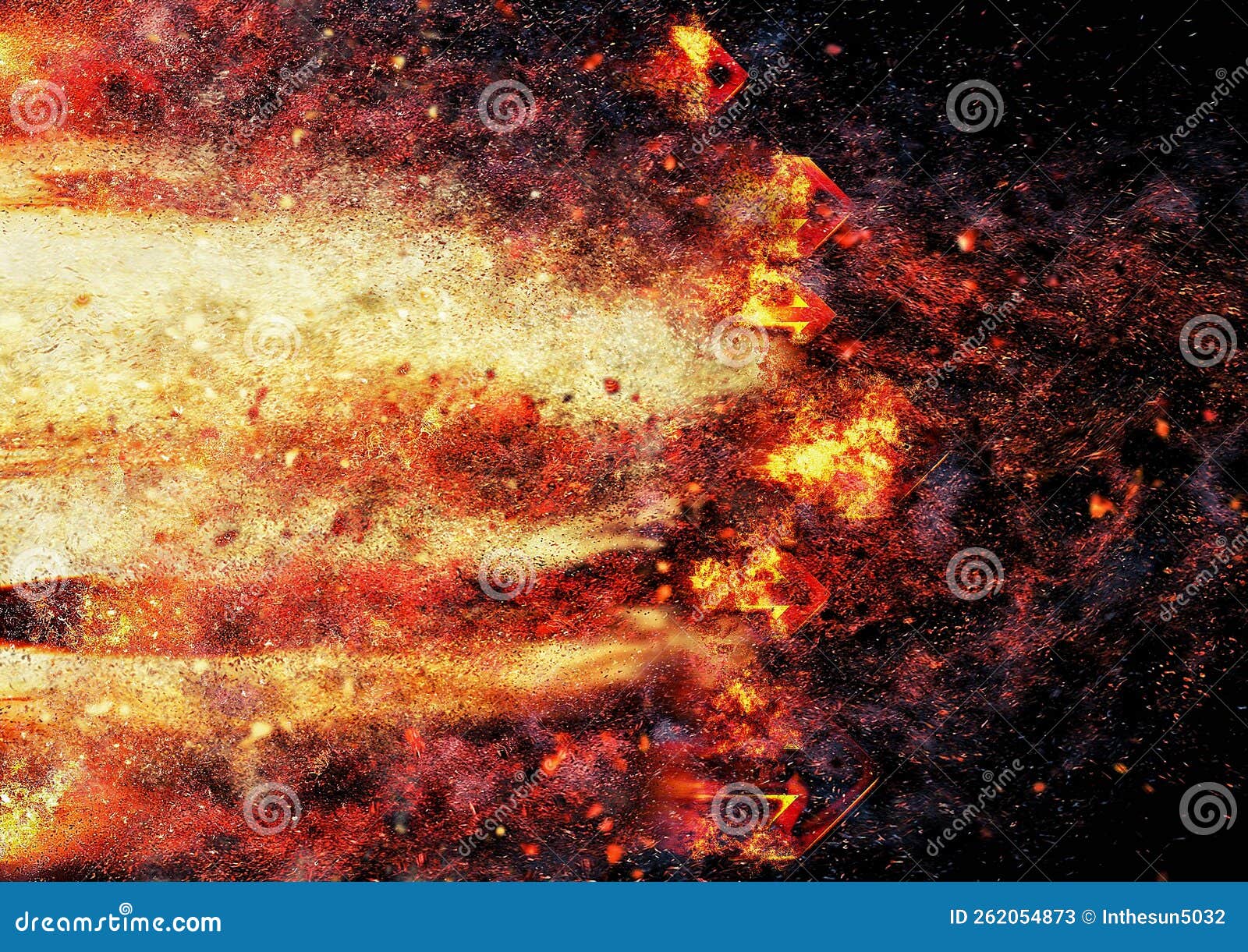 3d Illustration of a Burning Rocket Missile Fired Stock Illustration ...