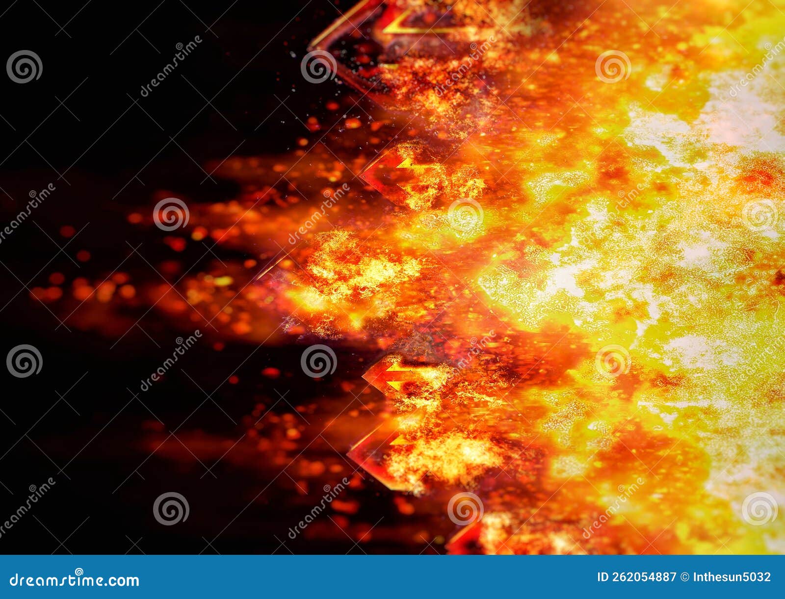3d Illustration of a Burning Rocket Missile Fired Stock Illustration ...