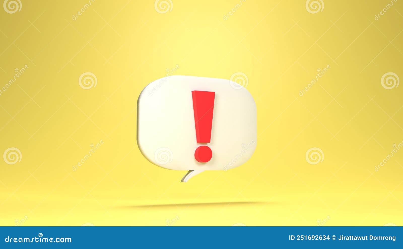 3d Illustration, the Business Pop Up Exclamation Mark Notification ...