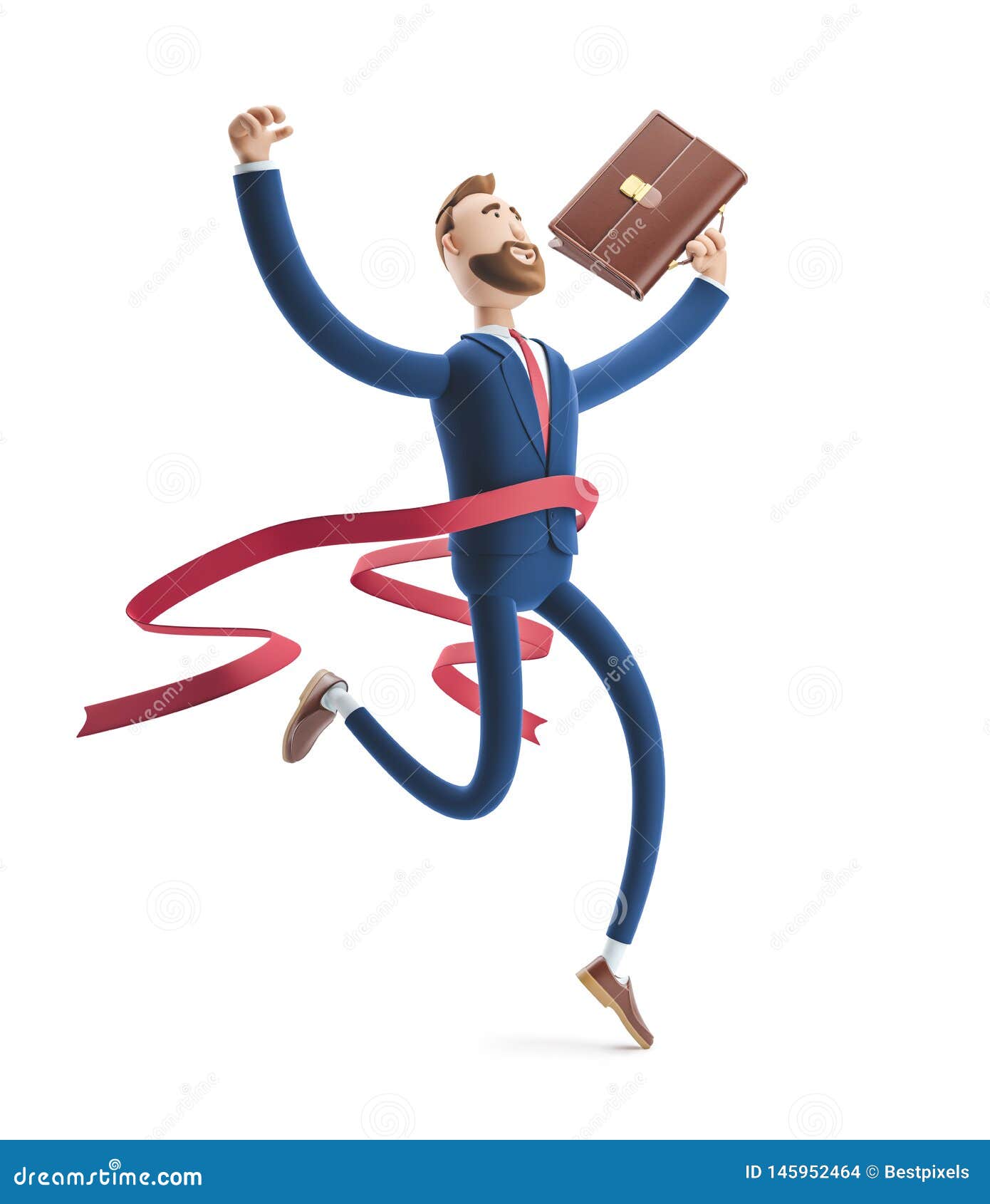 3d Illustration. Businessman Billy Winning the Competition. Successful ... 3d Illustration. Businessman Billy Winning the Competition. Successful ...
