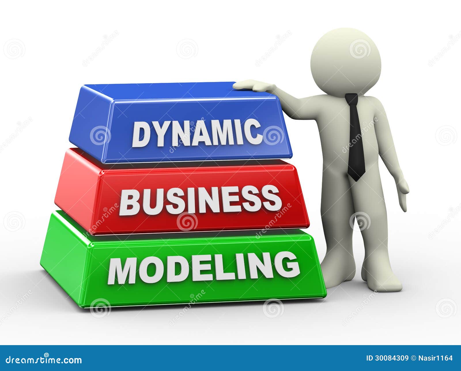 3d Man and Dynamic Business Modeling Stock Illustration - Illustration ...