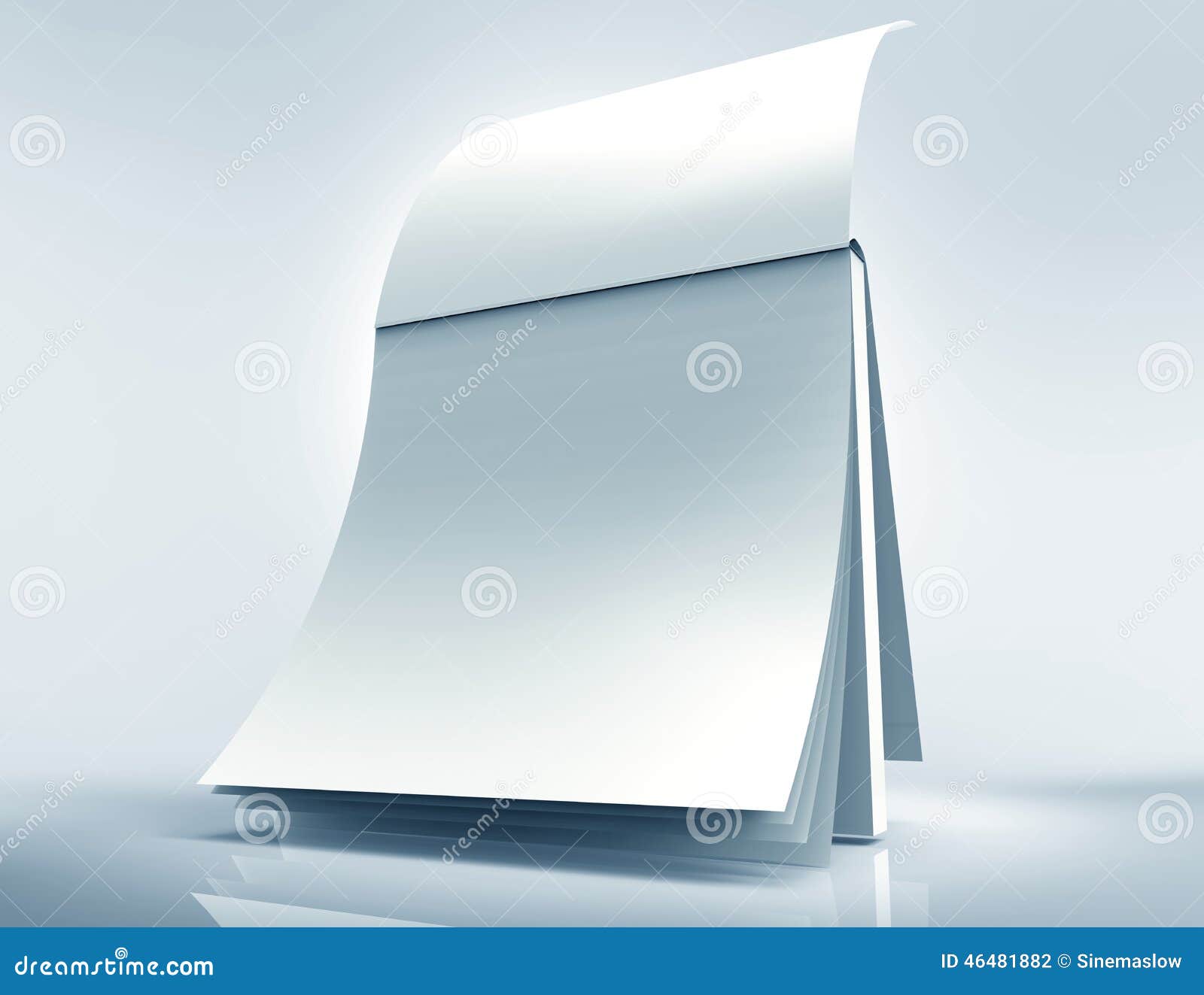 3d Illustration of Calendar with Blank Page Stock Illustration ...