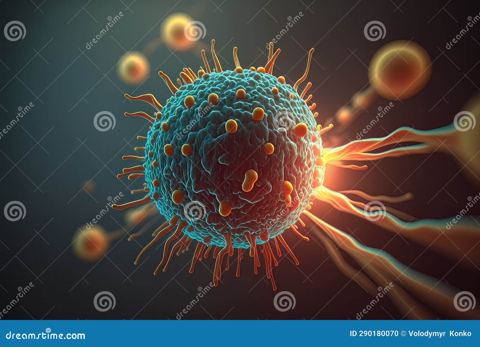 3d Illustration of a Cancer Cell. Generative Ai Stock Illustration ...