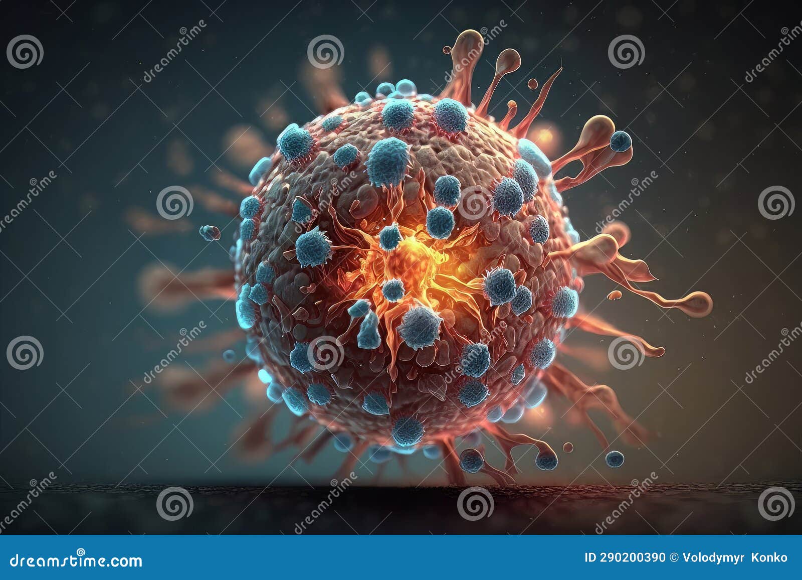 3d Illustration of a Cancer Cell. Generative Ai Stock Illustration ...