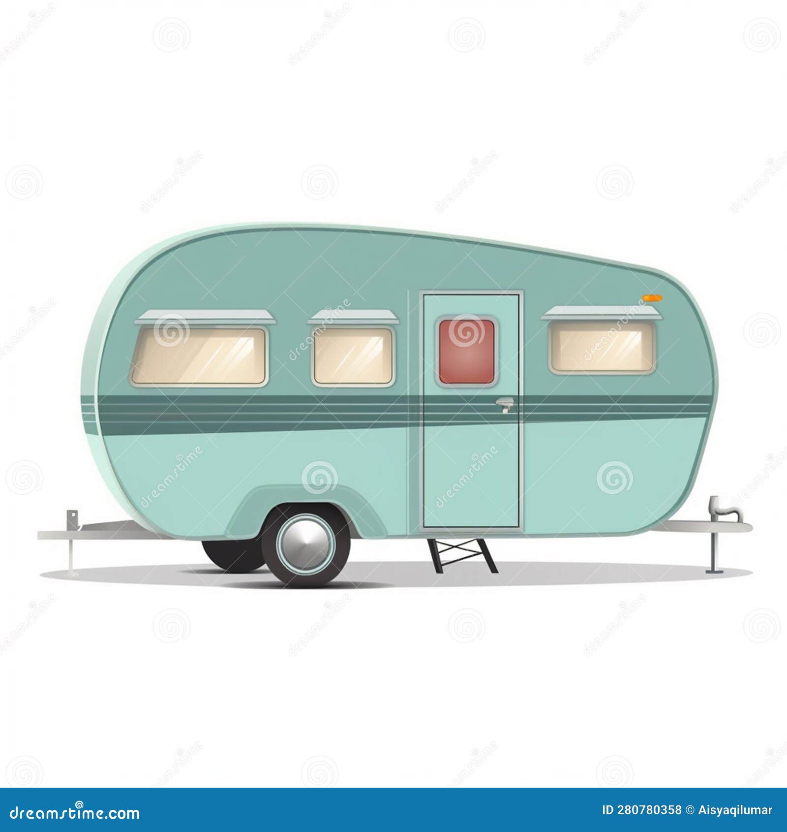 2D Illustration of a Caravan Isolated on White Background. Stock ...