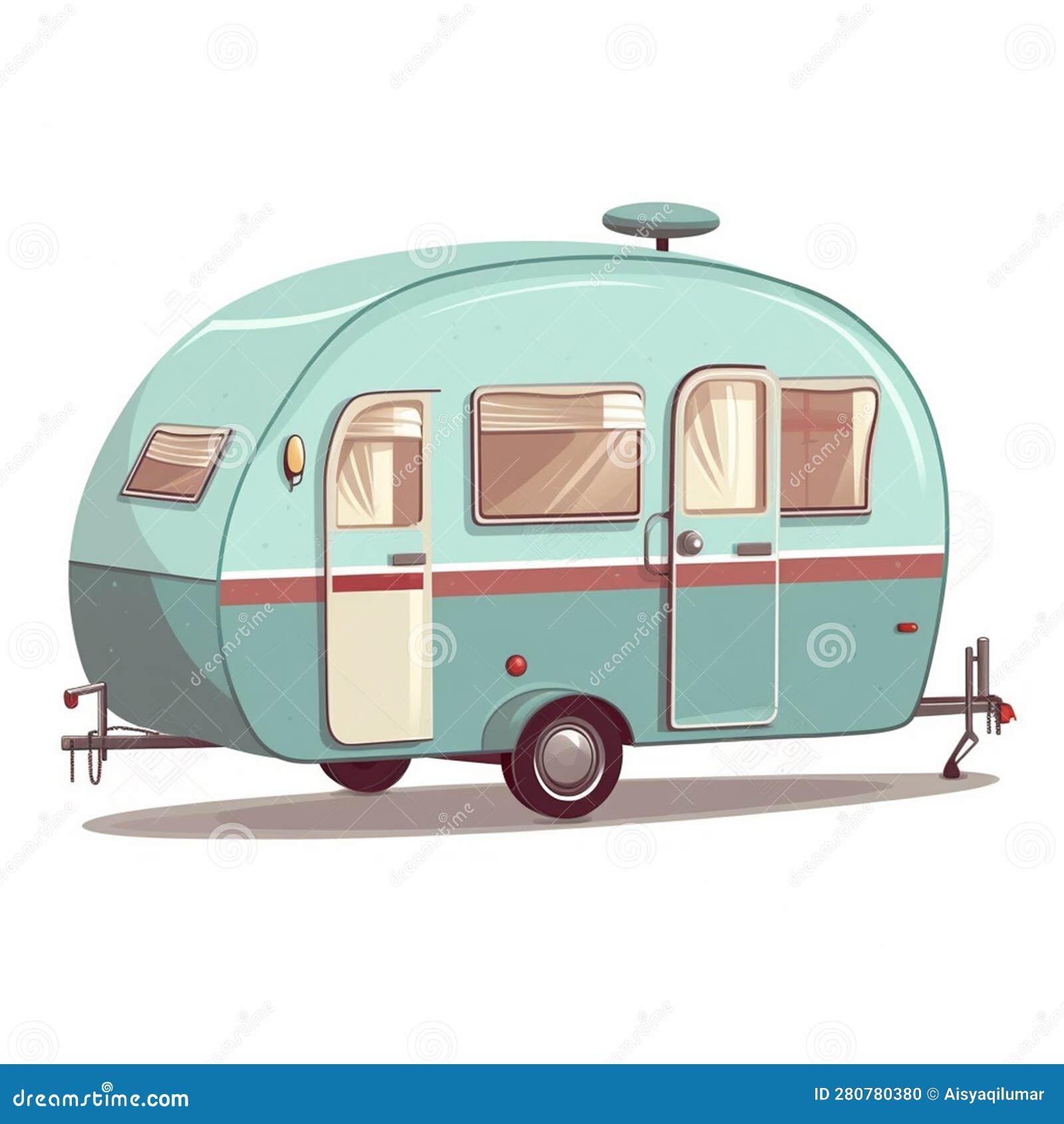 2D Illustration of a Caravan Isolated on White Background. Stock ...