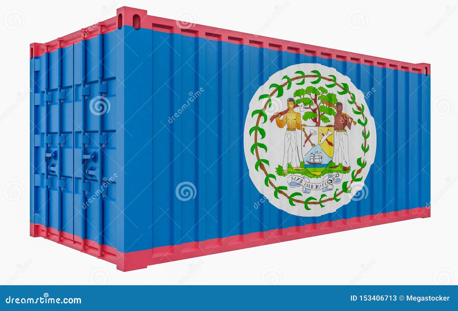 3D Illustration of Cargo Container with Belize Flag Stock Illustration ...
