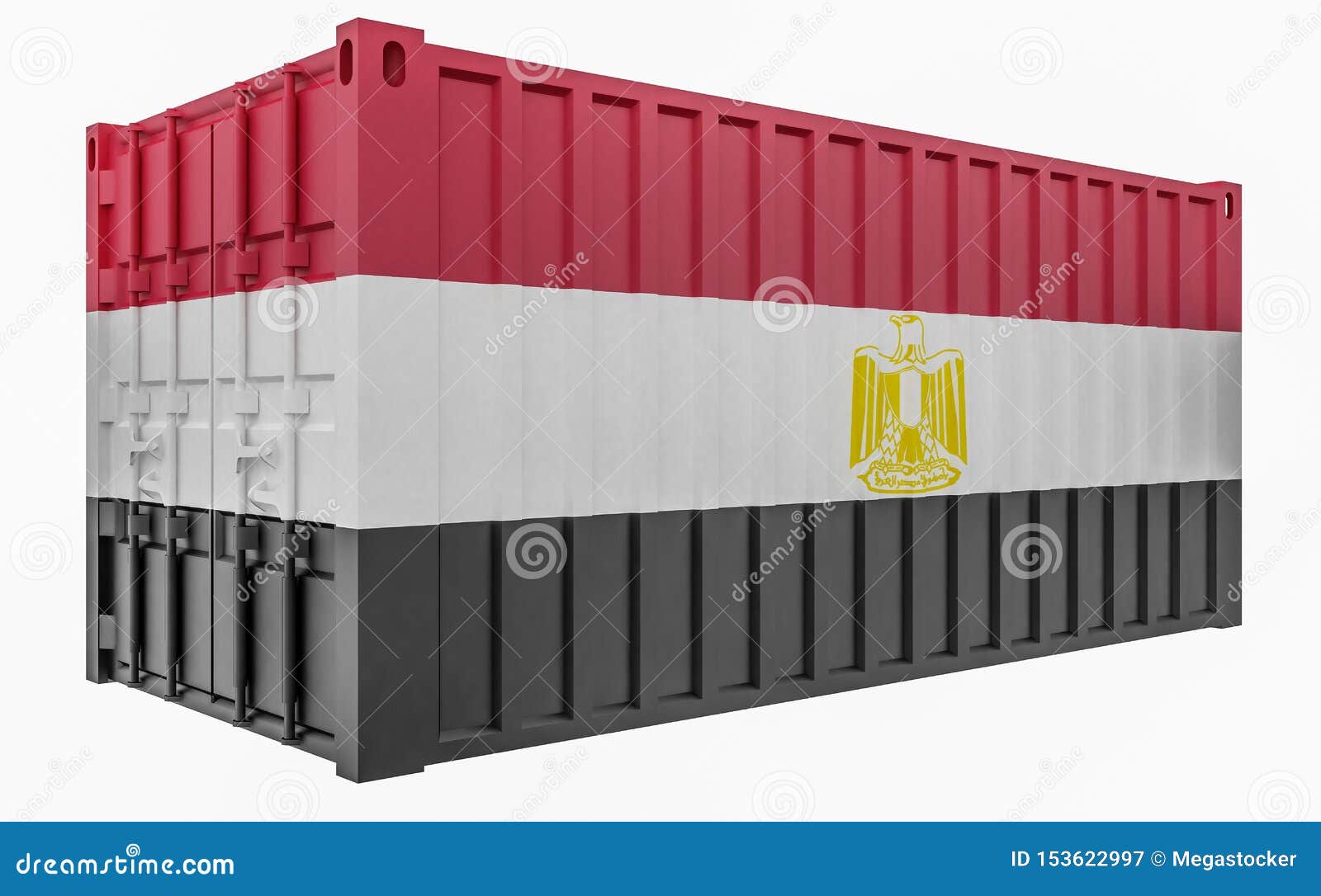 3D Illustration of Cargo Container with Egypt Flag Stock Illustration ...