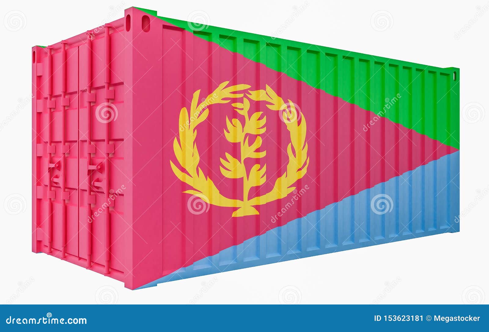 3D Illustration of Cargo Container with Eritrea Flag Stock Illustration ...