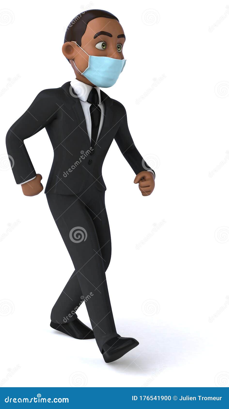 3D Illustration of a Cartoon Character with a Mask Stock Illustration ...