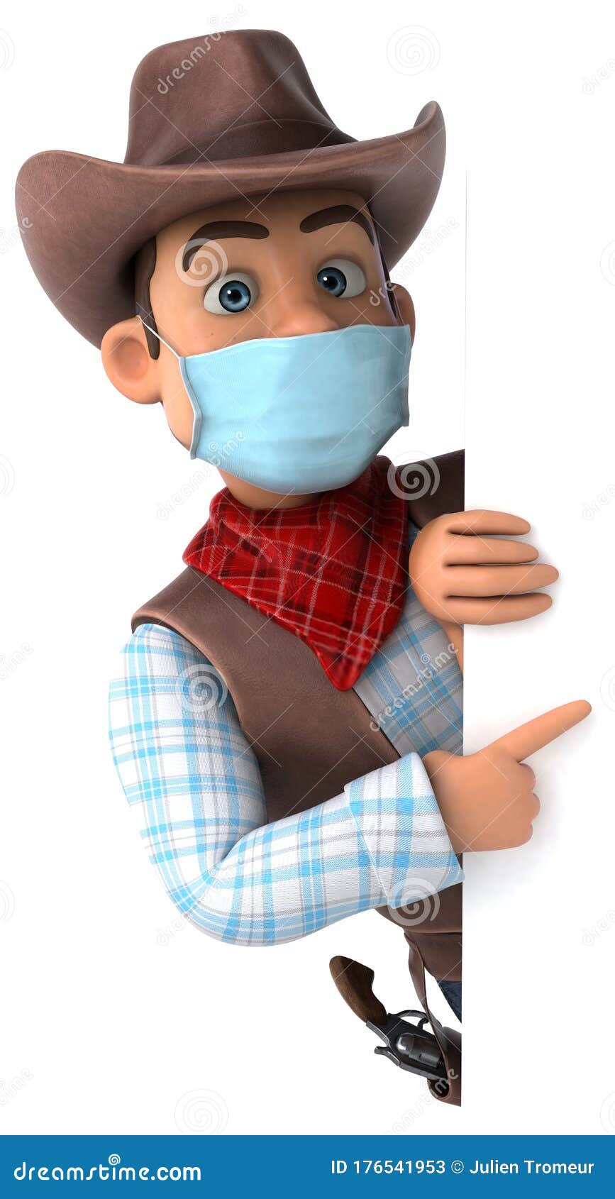 3D Illustration of a Cartoon Character with a Mask Stock Illustration ...