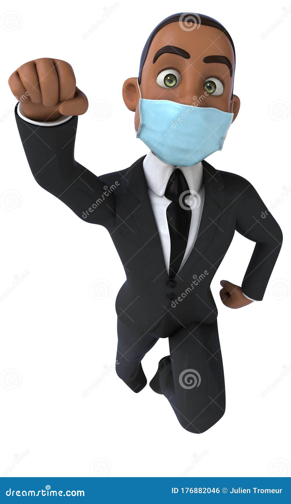 3D Illustration of a Cartoon Character with a Mask Stock Illustration ...