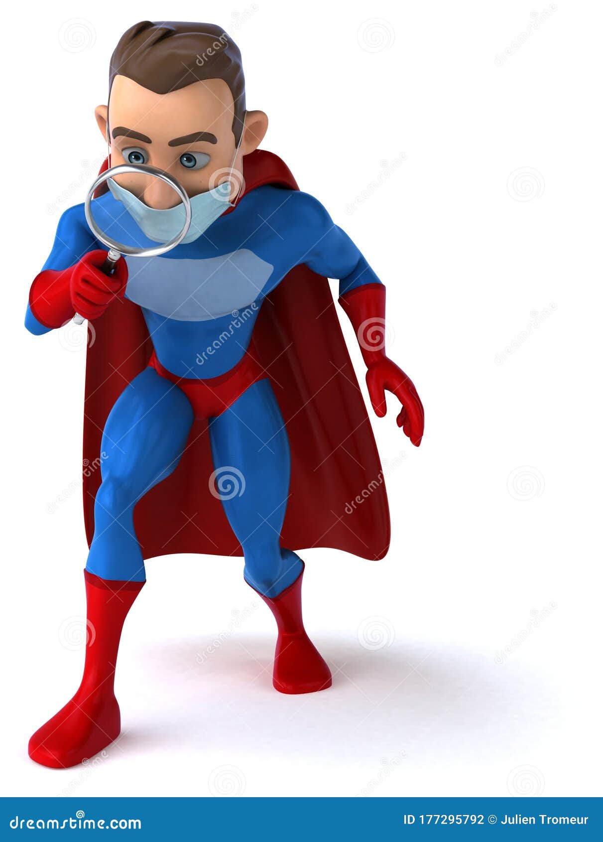 3D Illustration of a Cartoon Character with a Mask Stock Illustration ...