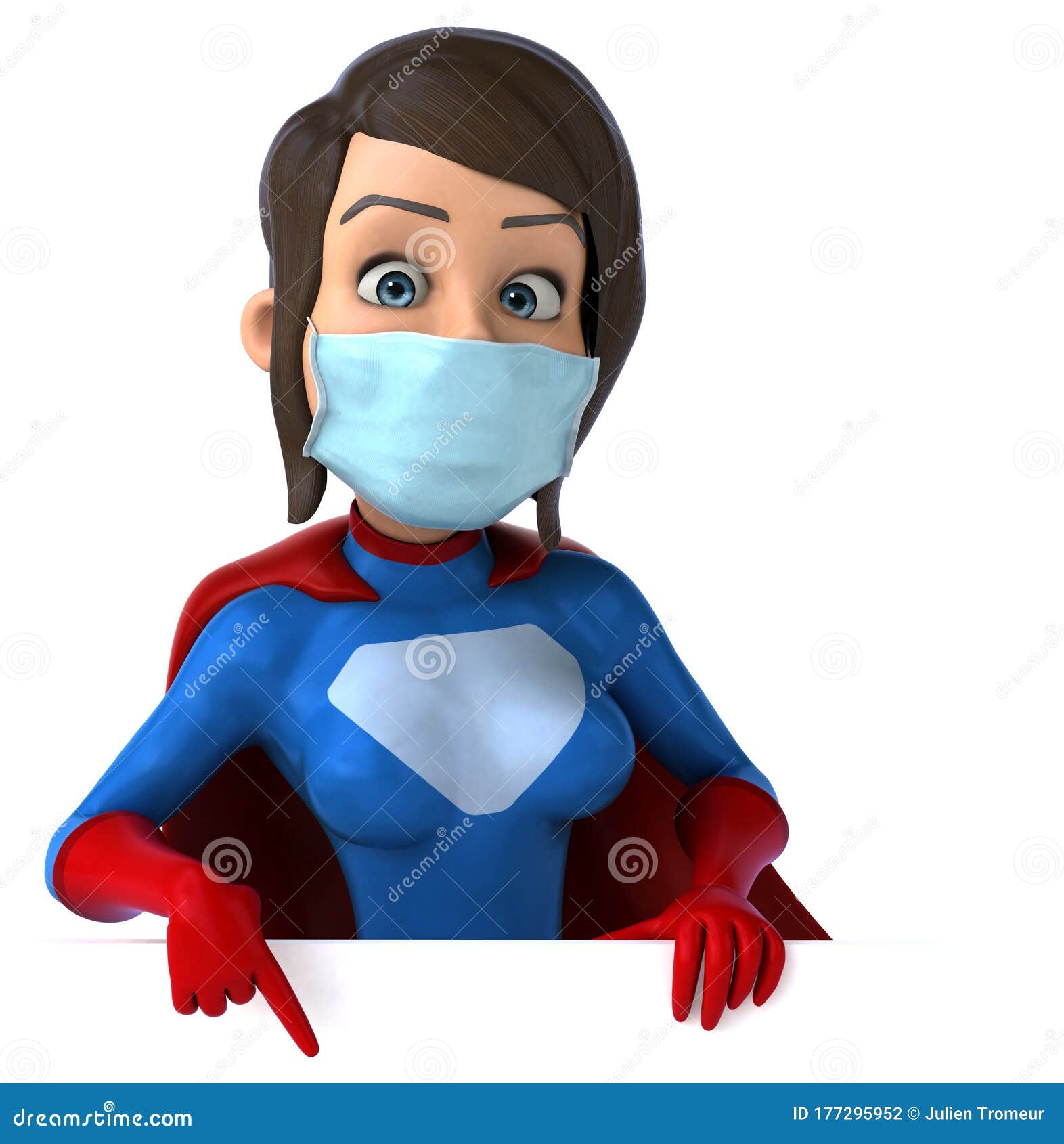 3D Illustration of a Cartoon Character with a Mask Stock Illustration ...