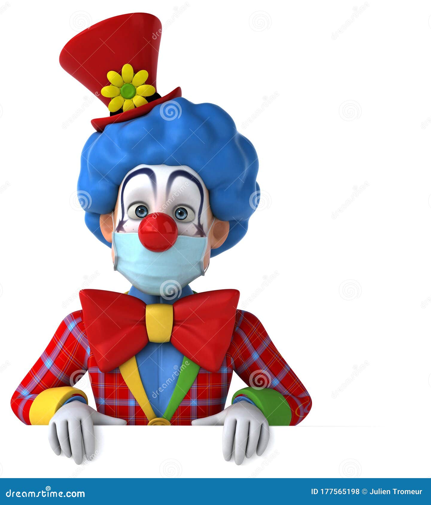 3D Illustration of a Cartoon Character with a Mask Stock Illustration ...