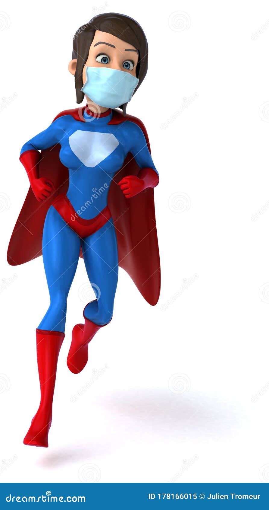 3D Illustration of a Cartoon Character with a Mask Stock Illustration ...