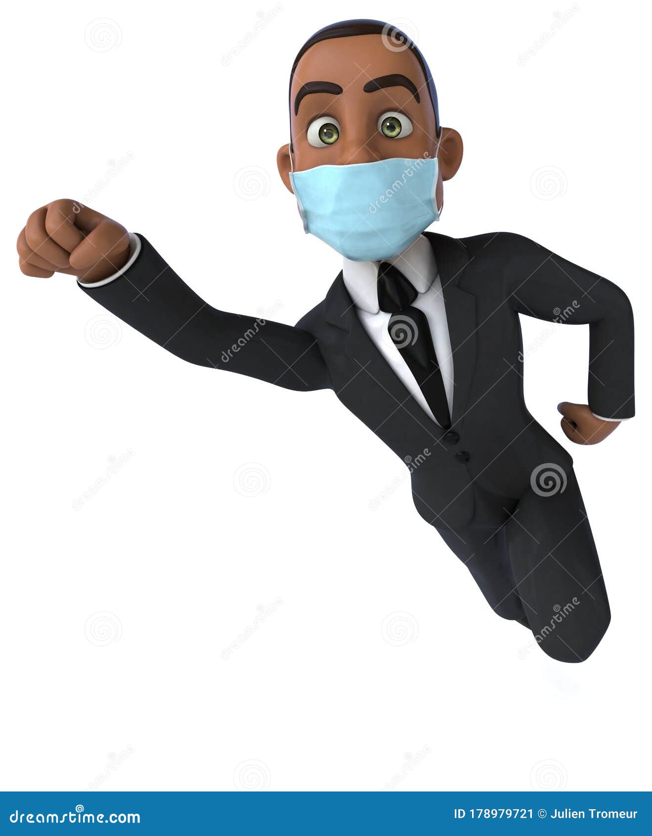 3D Illustration of a Cartoon Character with a Mask Stock Illustration ...