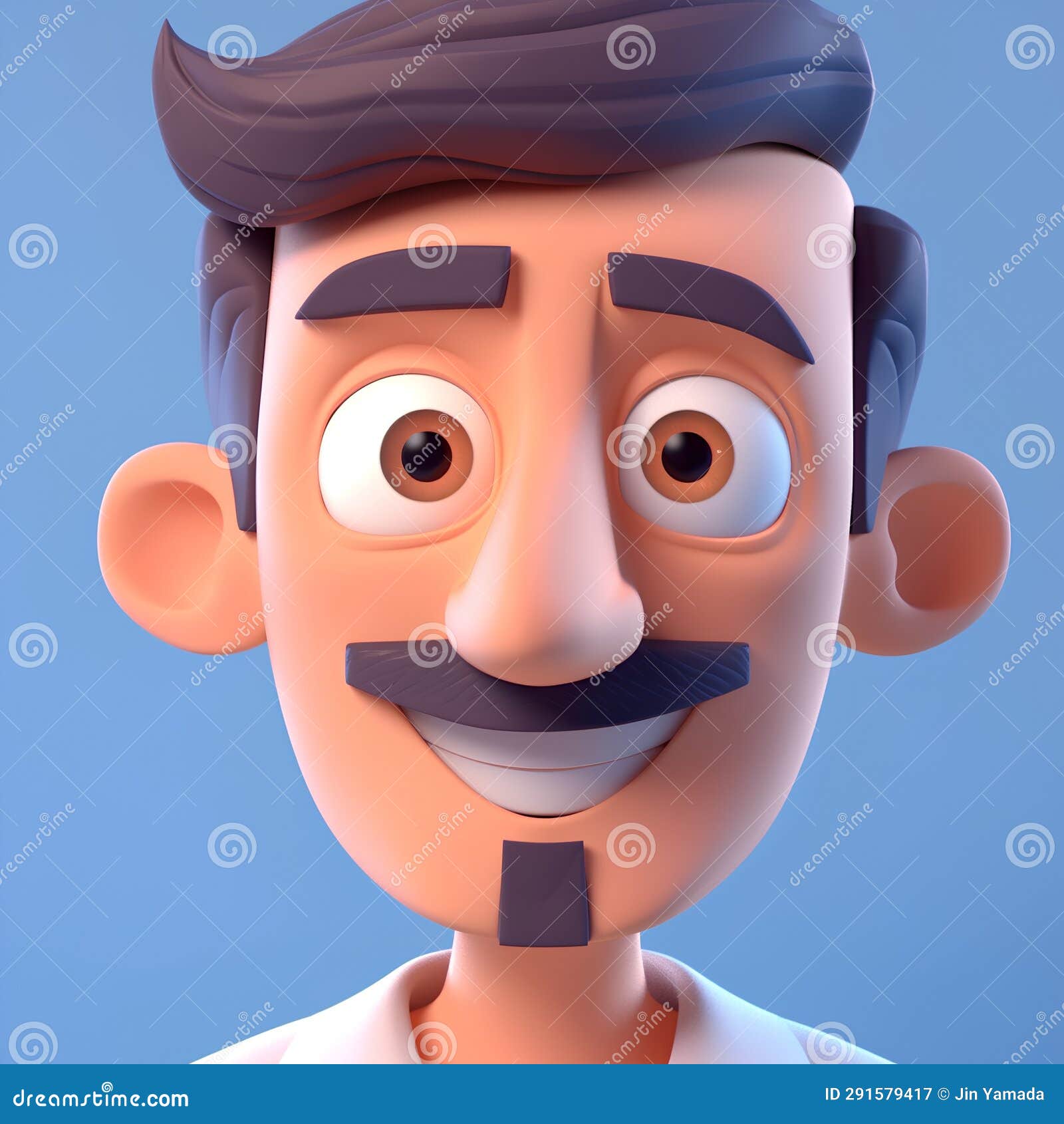 3d Illustration of a Cartoon Character, with a Smile on His Face Stock ...