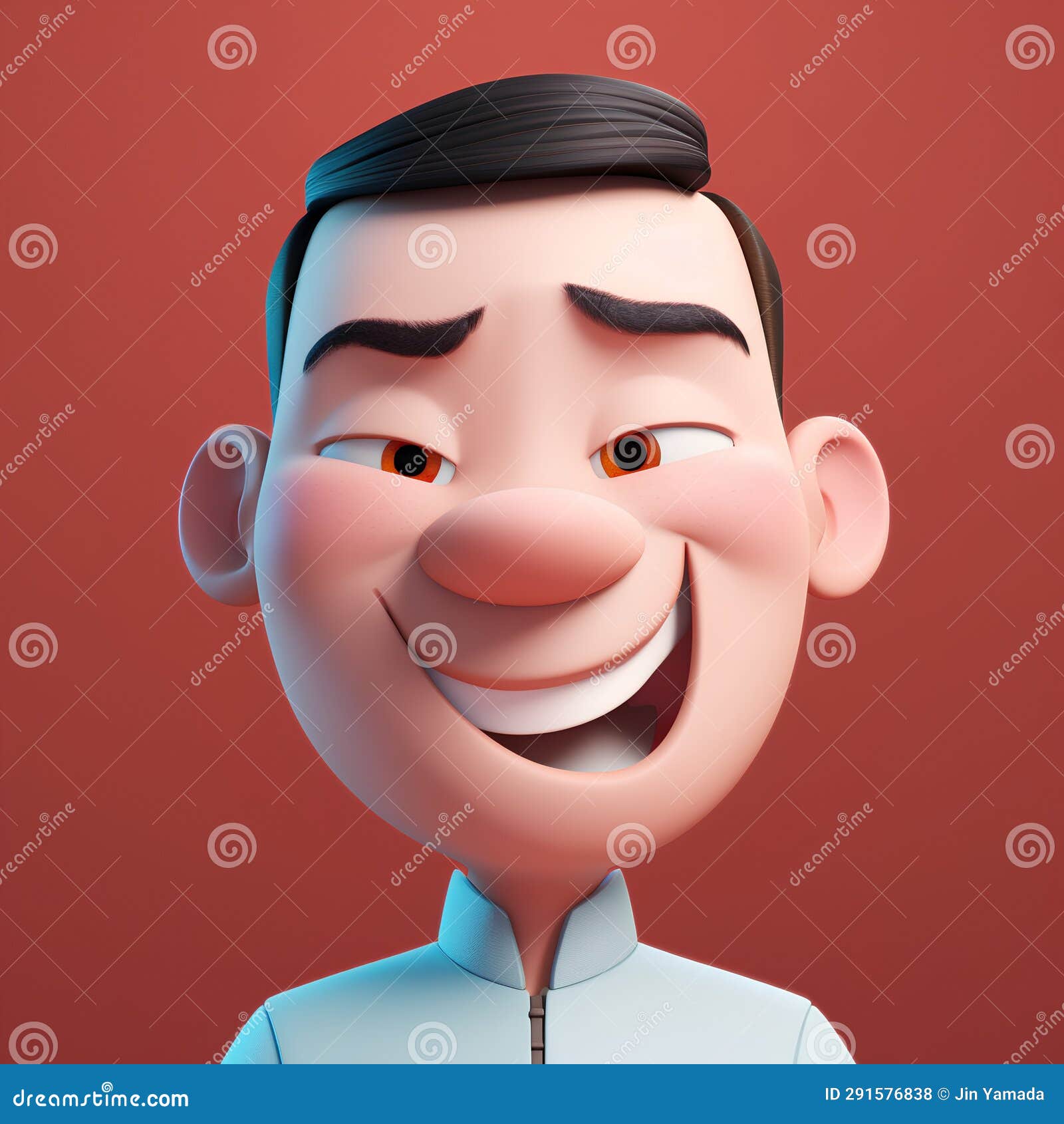 3d Illustration of a Cartoon Man with a Funny Face. 3d Rendering Stock ...
