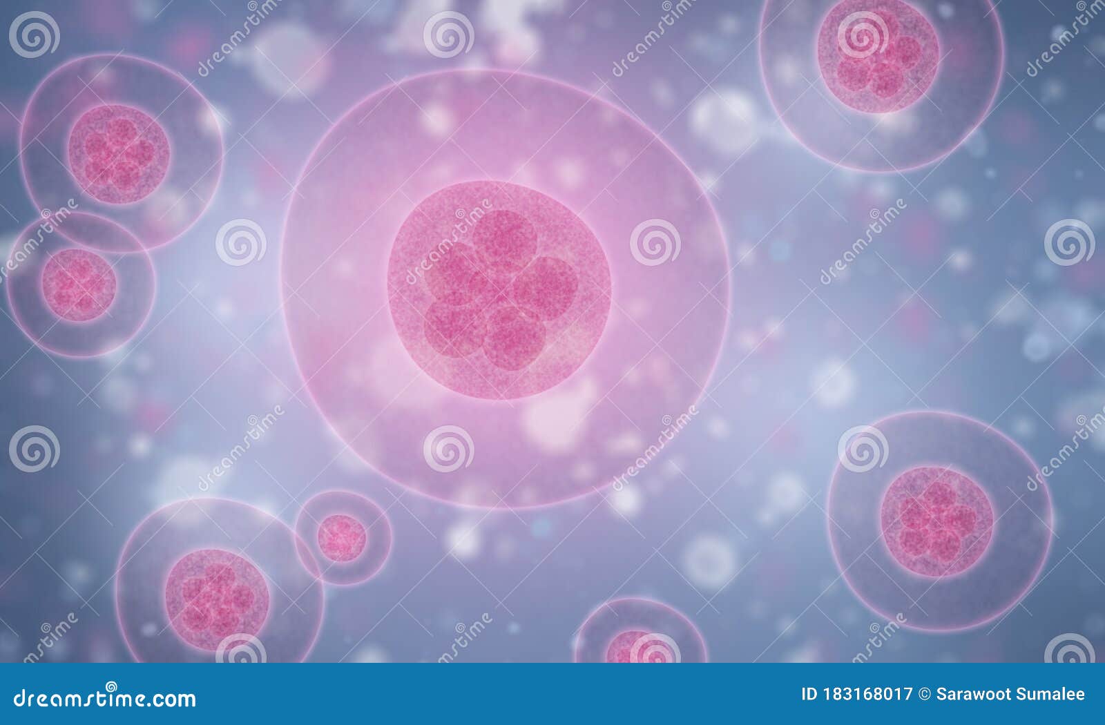 3D Illustration of Cells Under a Microscope Concept for Cellular ...