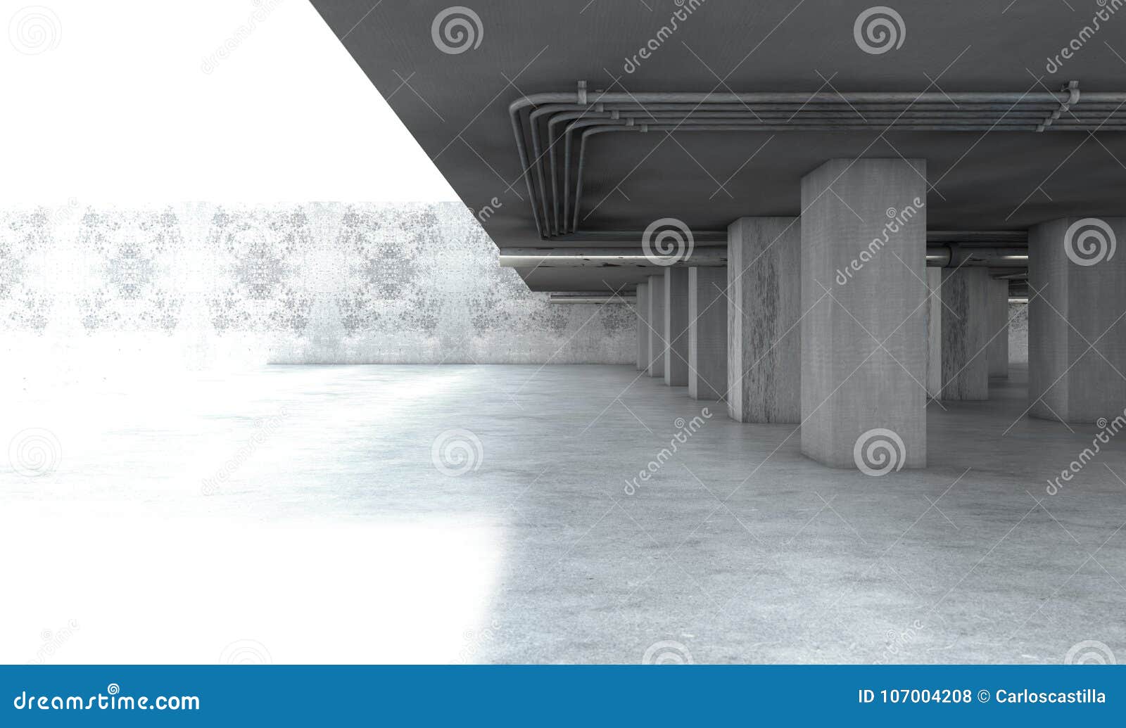 3d Illustration.Cement Structure and Foundations Stock Illustration ...