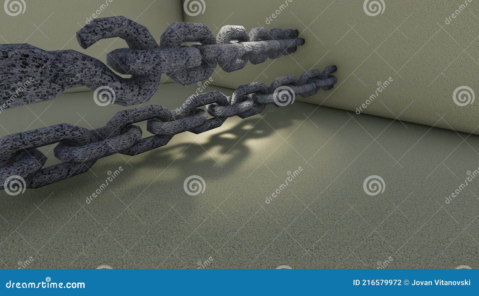Chain and concrete shape stock illustration. Illustration of connection ...