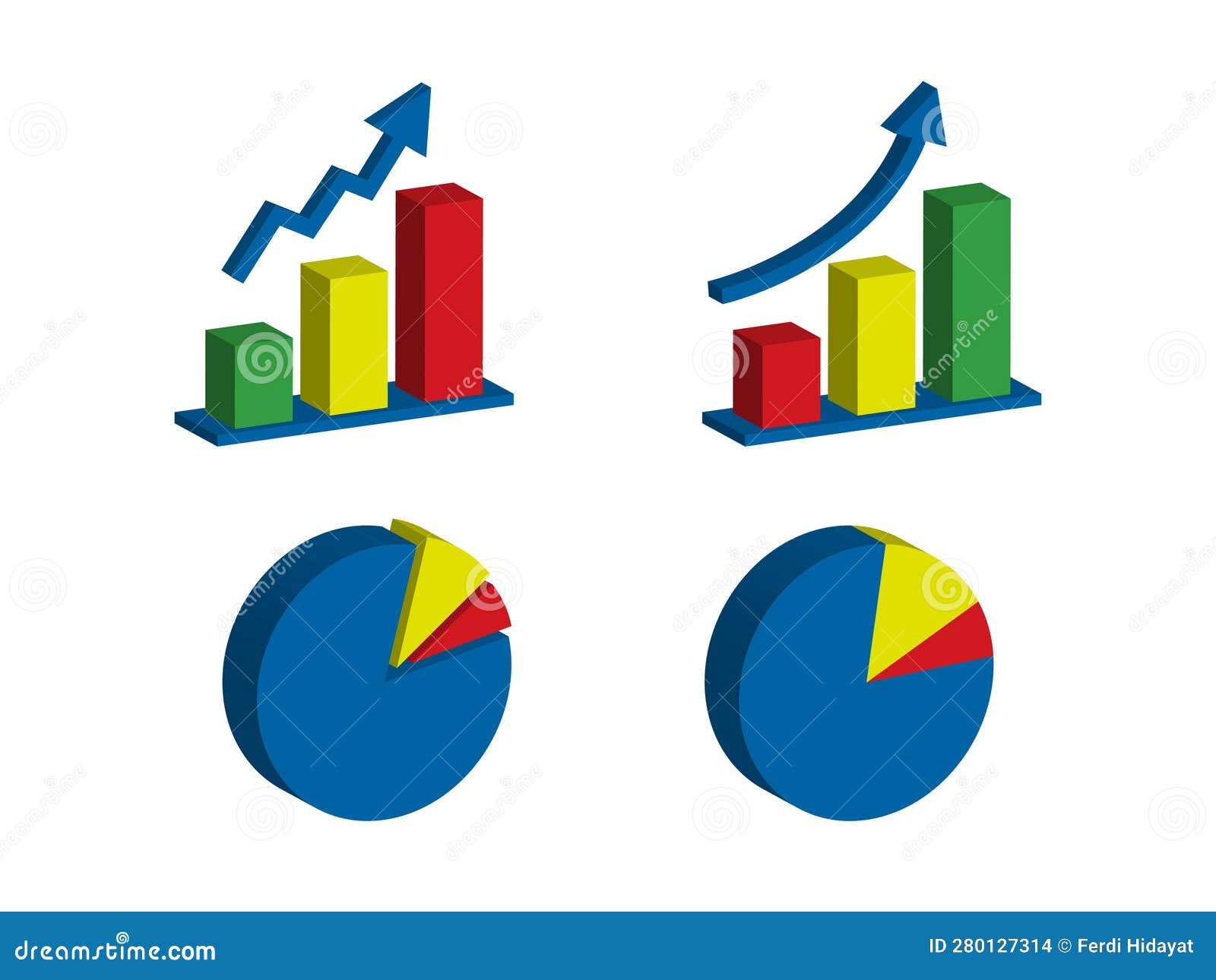 3d Illustration of a Charts and Diagrams Charts Stock Vector ...
