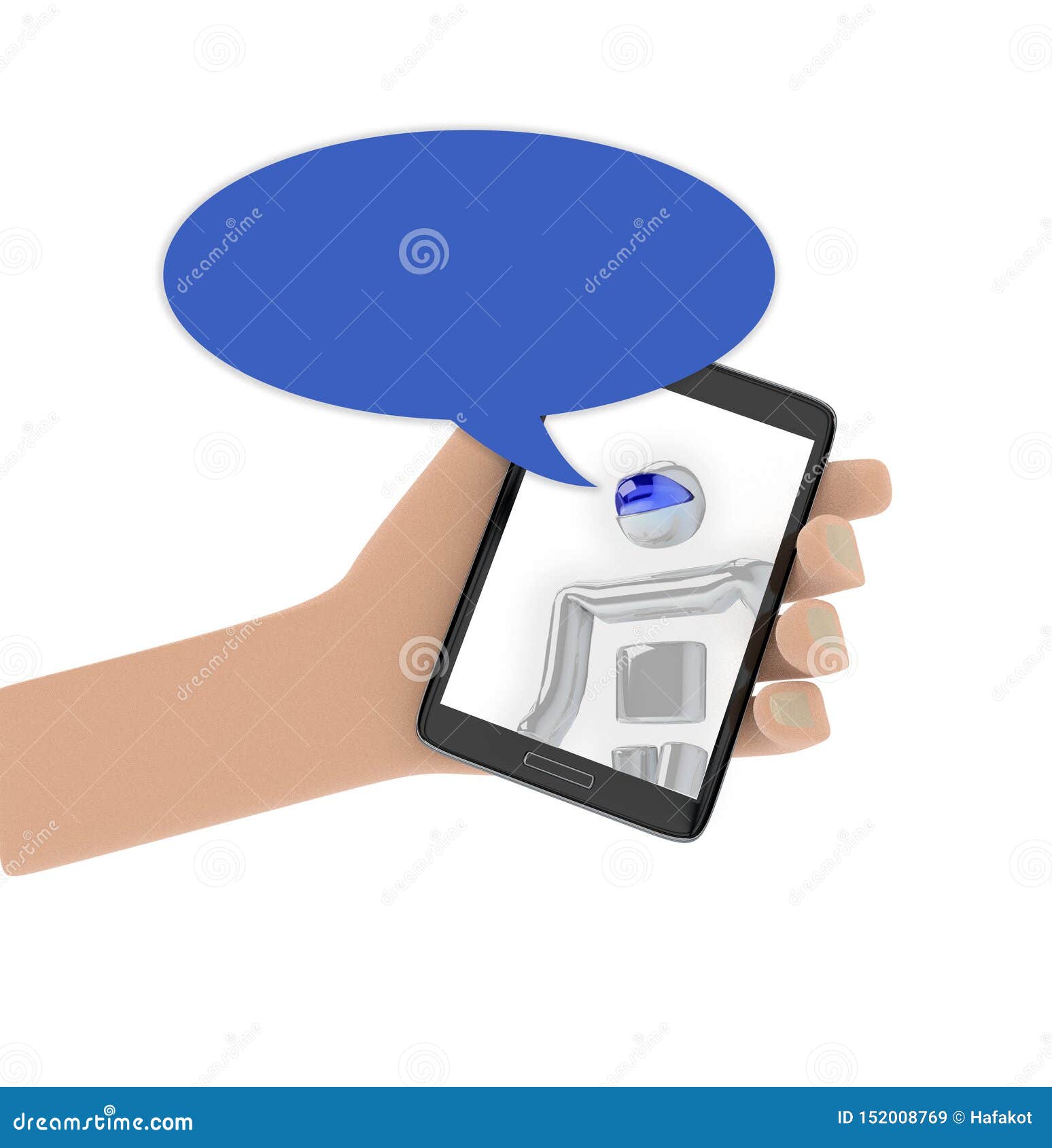 3D Illustration of Chatbot Character with Chatbox Stock Illustration ...