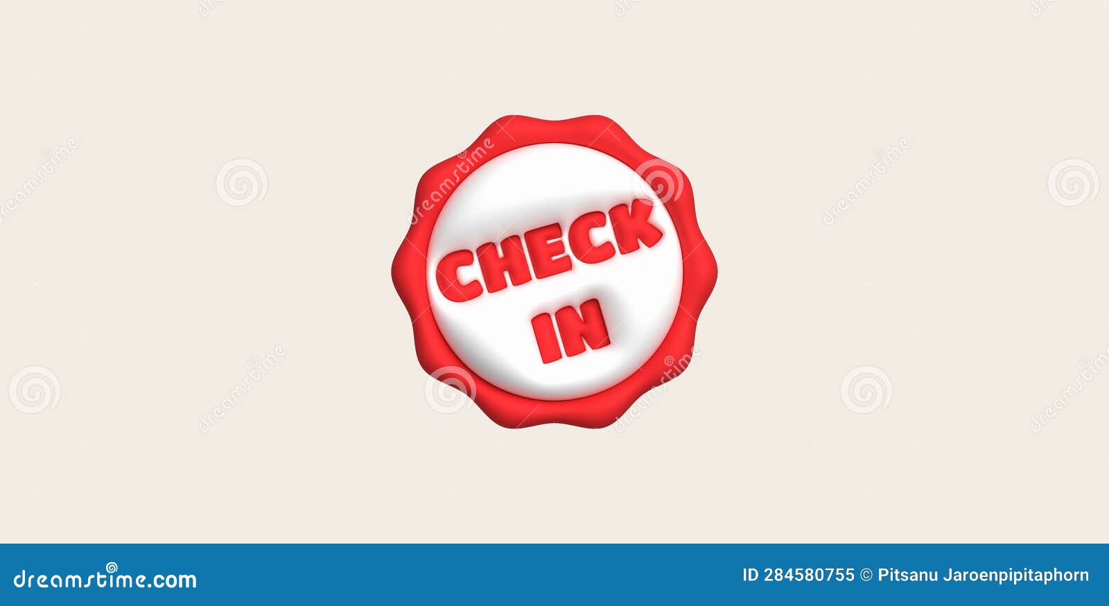 3D Illustration. Check-in Button for Infographics Stock Vector ...