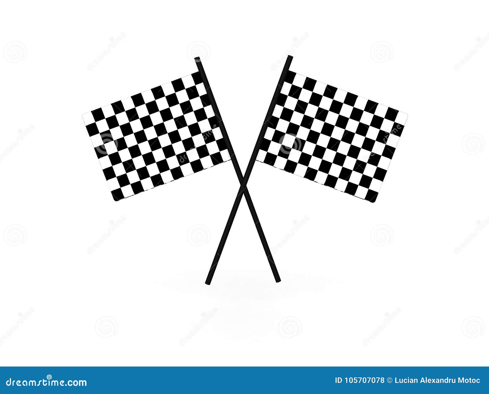 3D Illustration of Checked Flags Stock Illustration - Illustration of ...