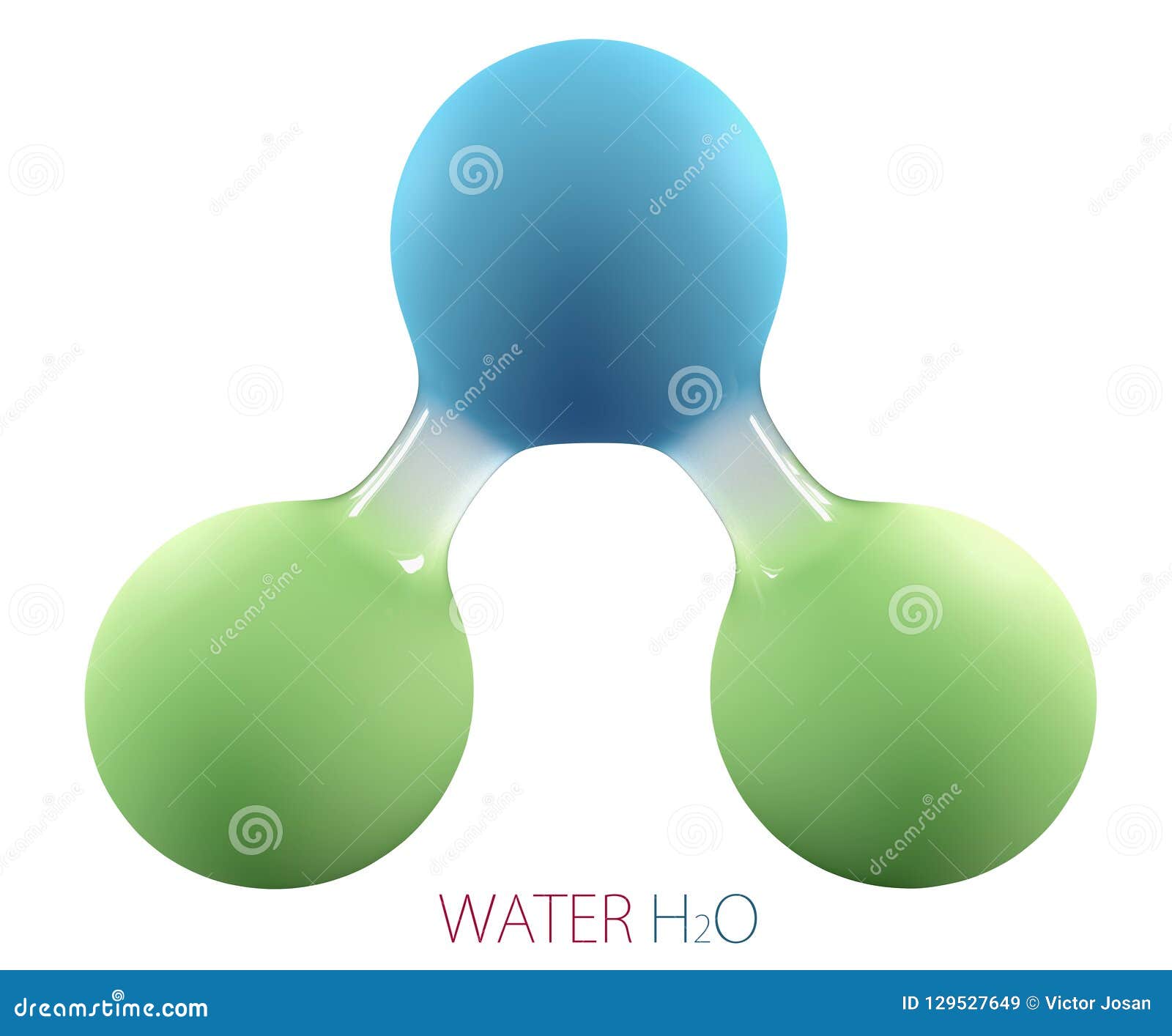 3d Illustration of Chemical Formula H2O Water Stock Illustration ...