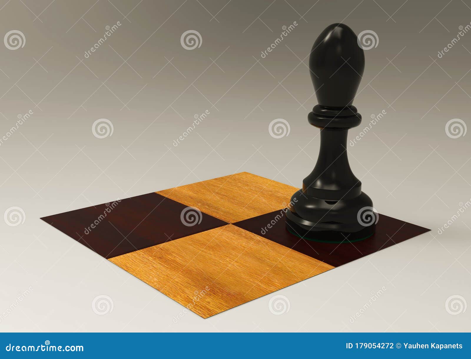 3d Illustration Chess Piece Elephant on a Chessboard Stock Illustration ...