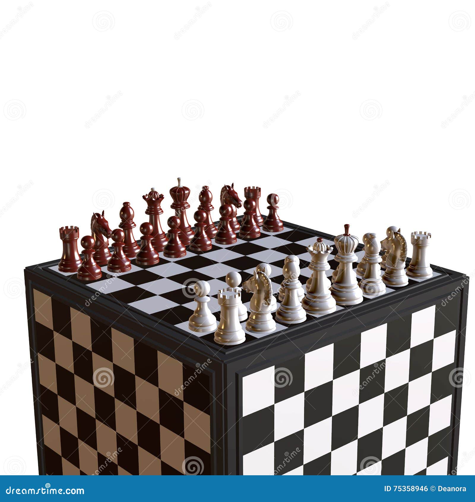 3d Illustration of Chess Situation Stock Illustration - Illustration of ...