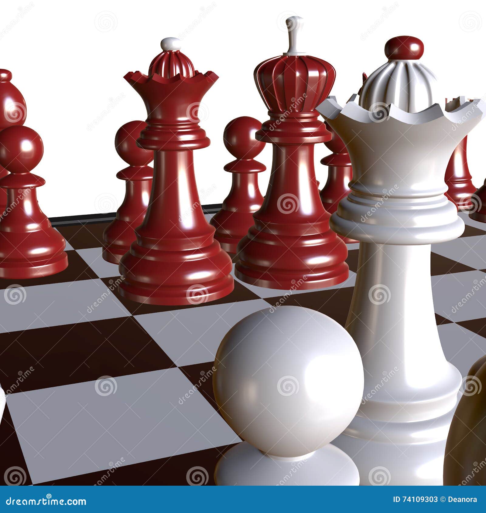 3d Illustration of Chess Situation Stock Illustration - Illustration of ...