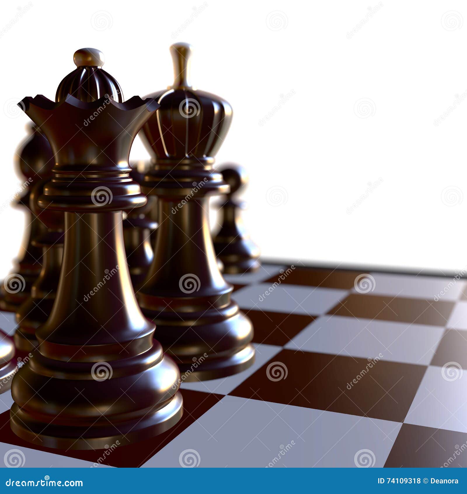 3d Illustration of Chess Situation Stock Illustration - Illustration of ...