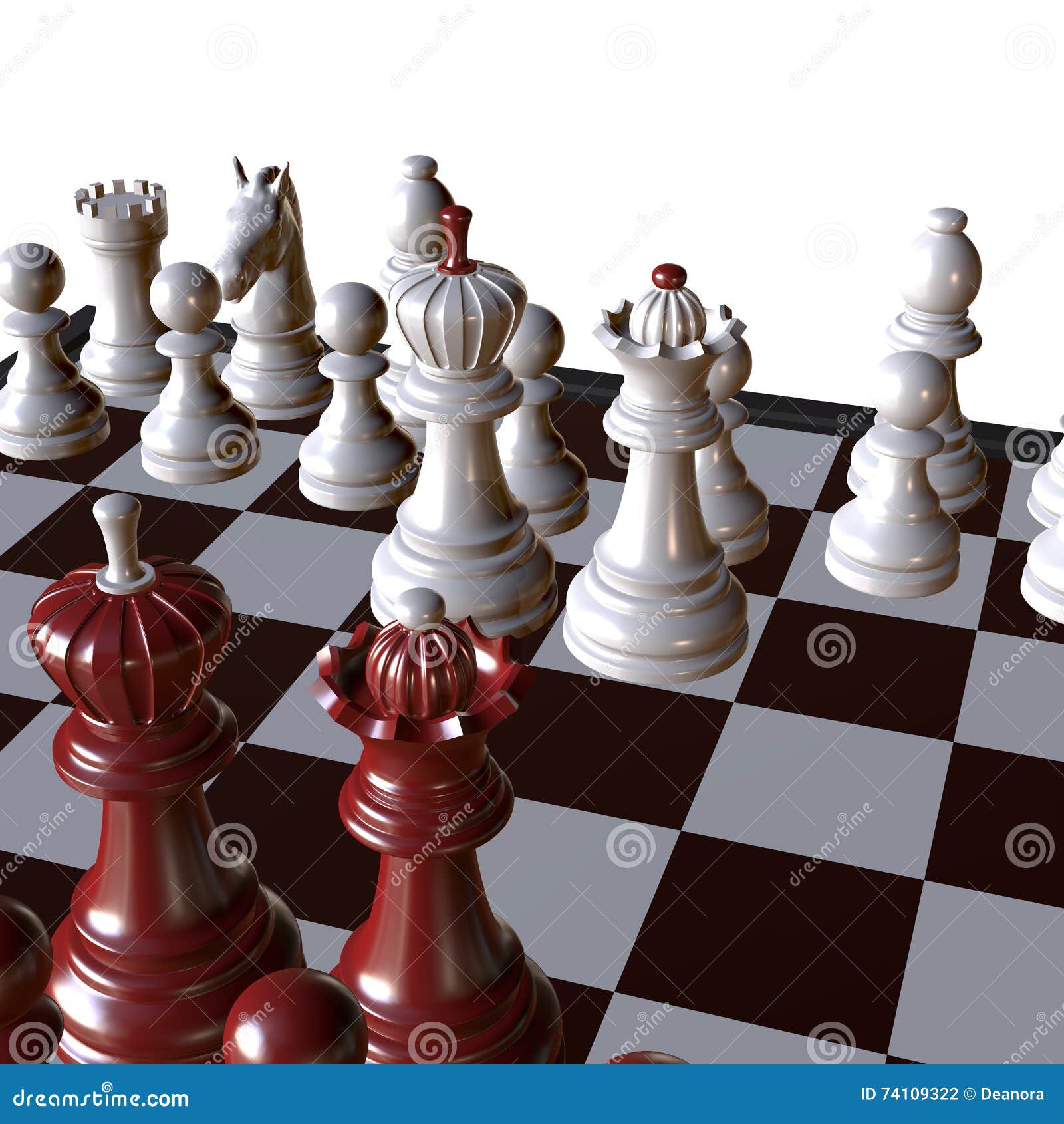 3d Illustration of Chess Situation Stock Illustration - Illustration of ...