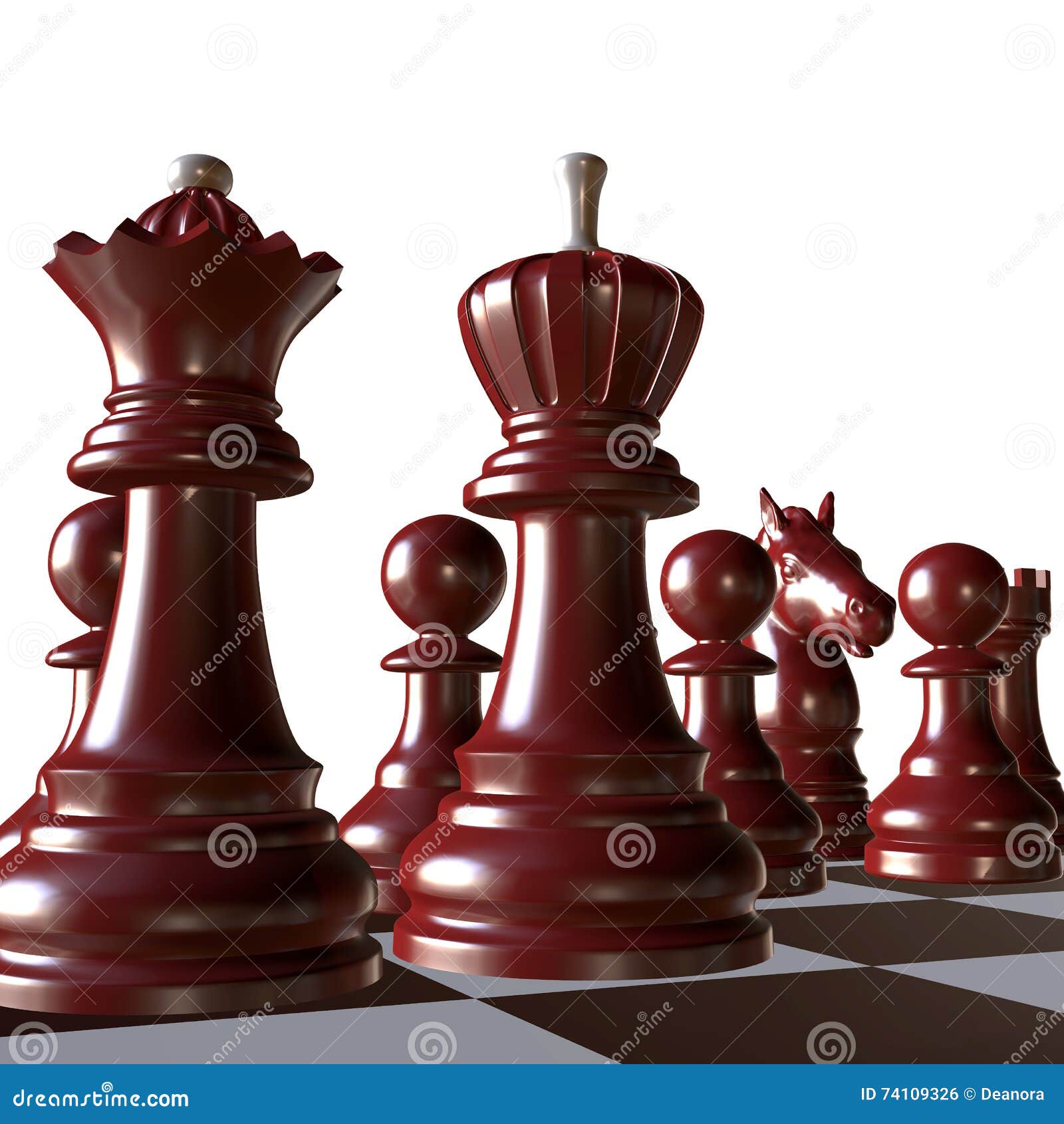 3d Illustration of Chess Situation Stock Illustration - Illustration of ...