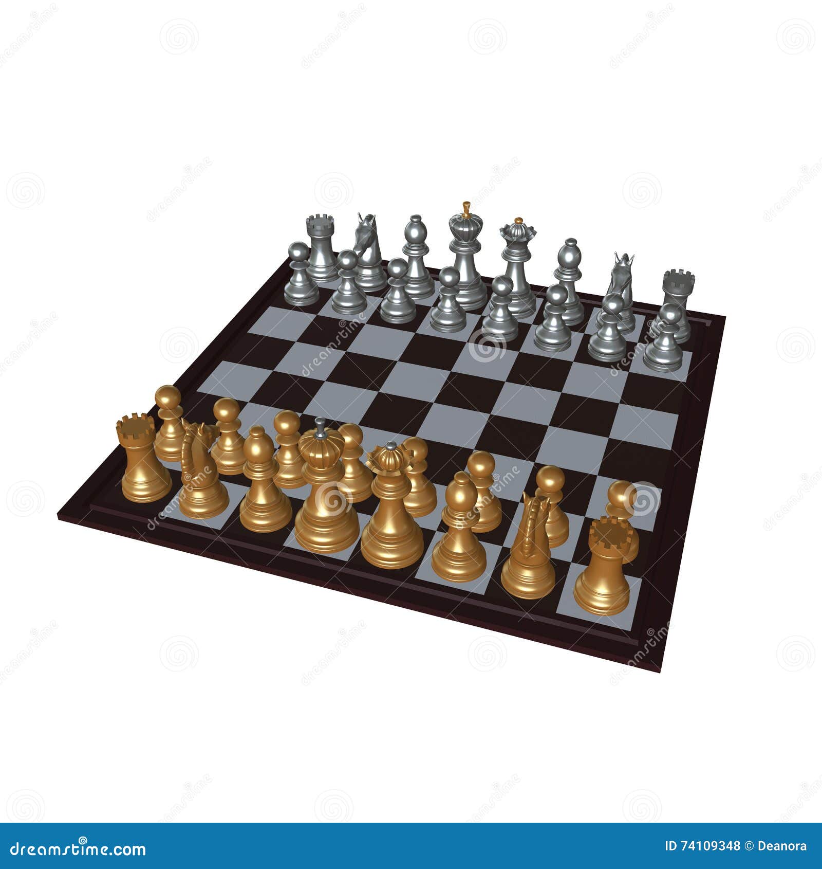 3d Illustration of Chess Situation Stock Illustration - Illustration of ...