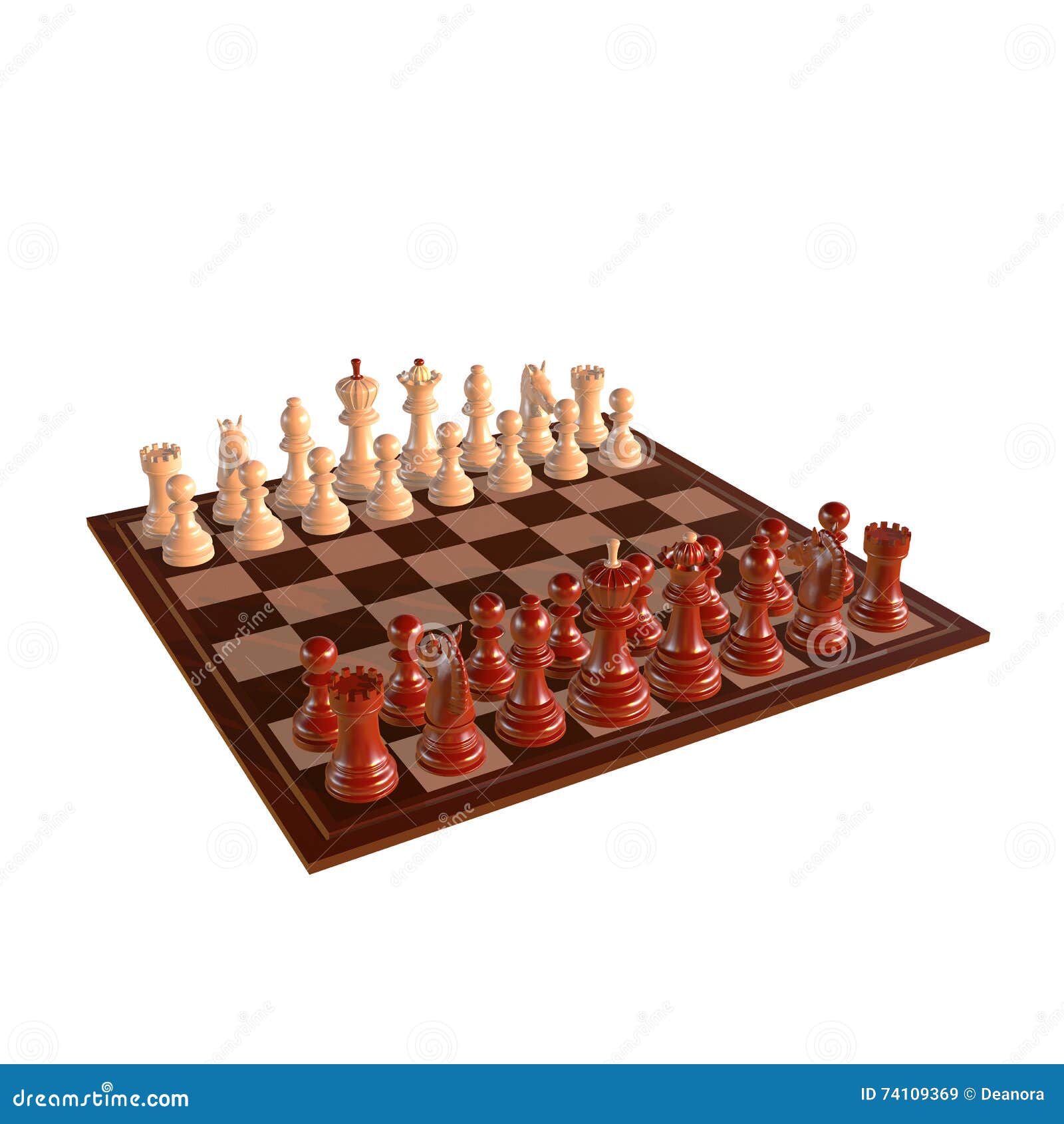 3d Illustration of Chess Situation Stock Illustration - Illustration of ...