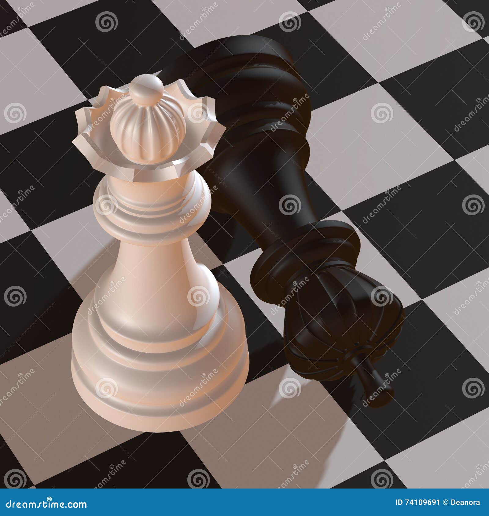 3d Illustration of Chess Situation Stock Illustration - Illustration of ...