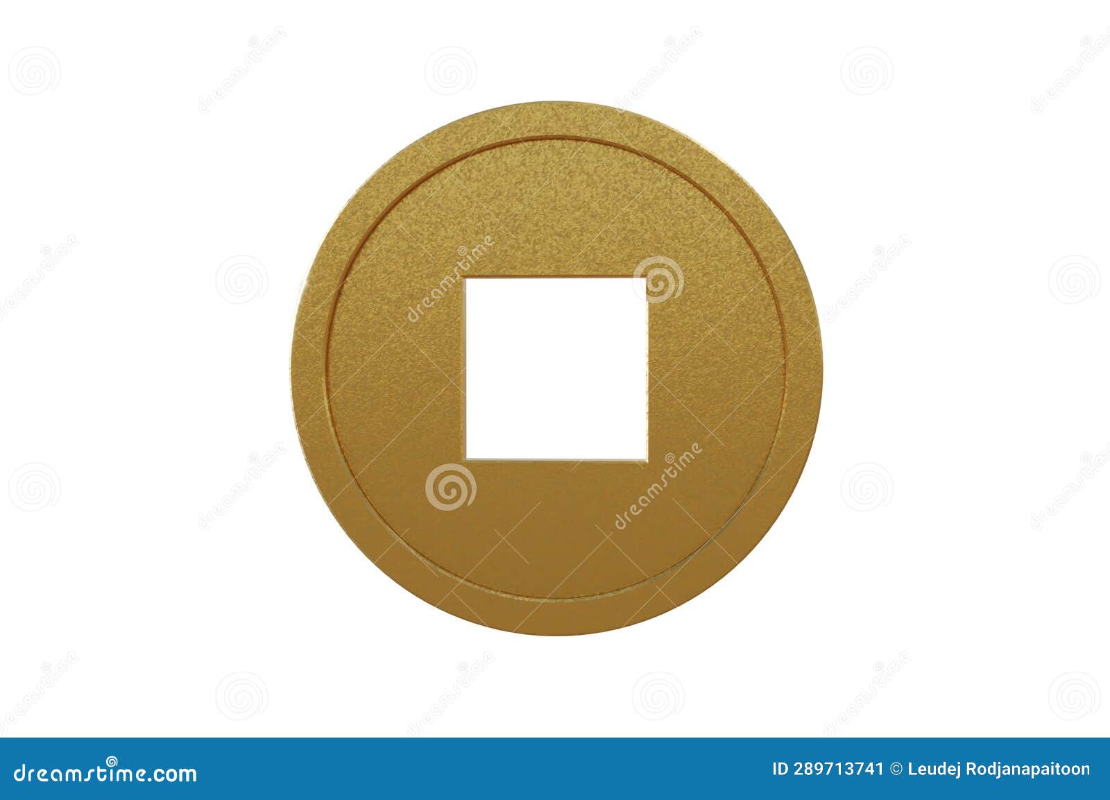 3D Illustration, Chinese Gold Coin Icon Stock Illustration ...