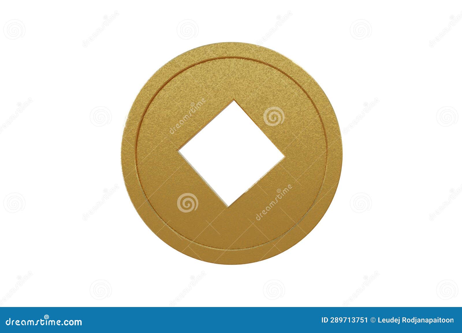 3D Illustration, Chinese Gold Coin Icon Stock Illustration ...