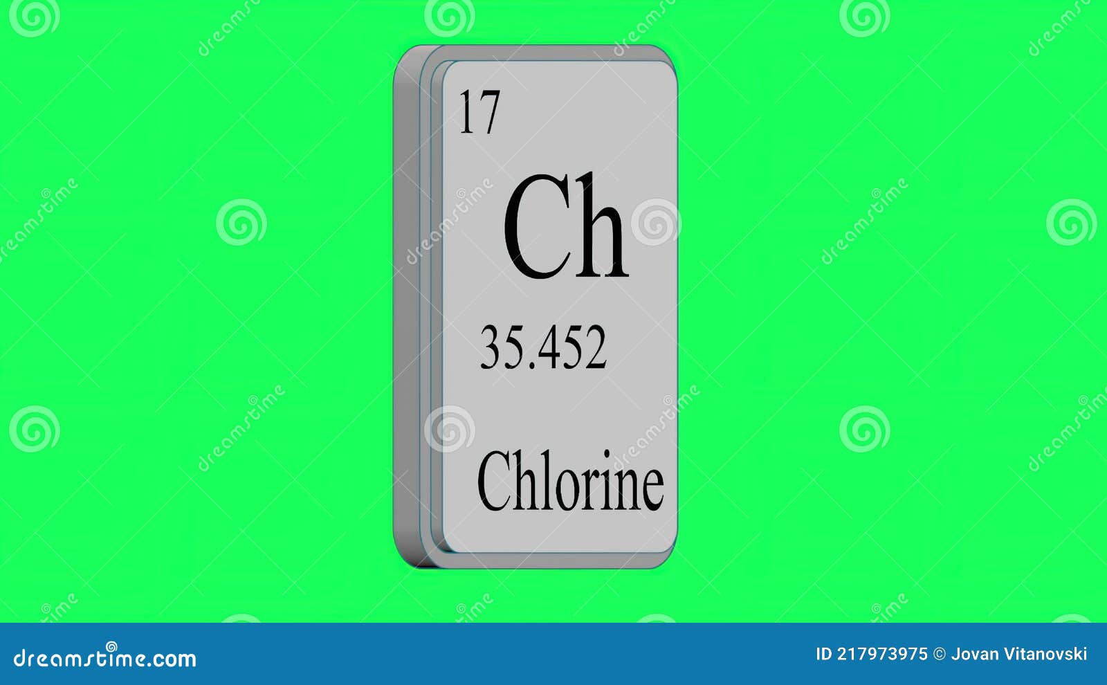 Chlorine. Element of the Periodic Table of the Mendeleev System on ...