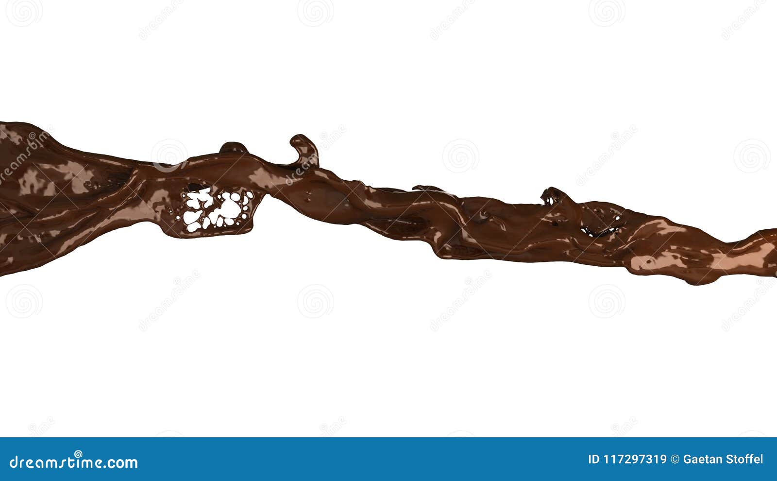 3D Illustration of a Chocolate Flow Stock Illustration - Illustration ...