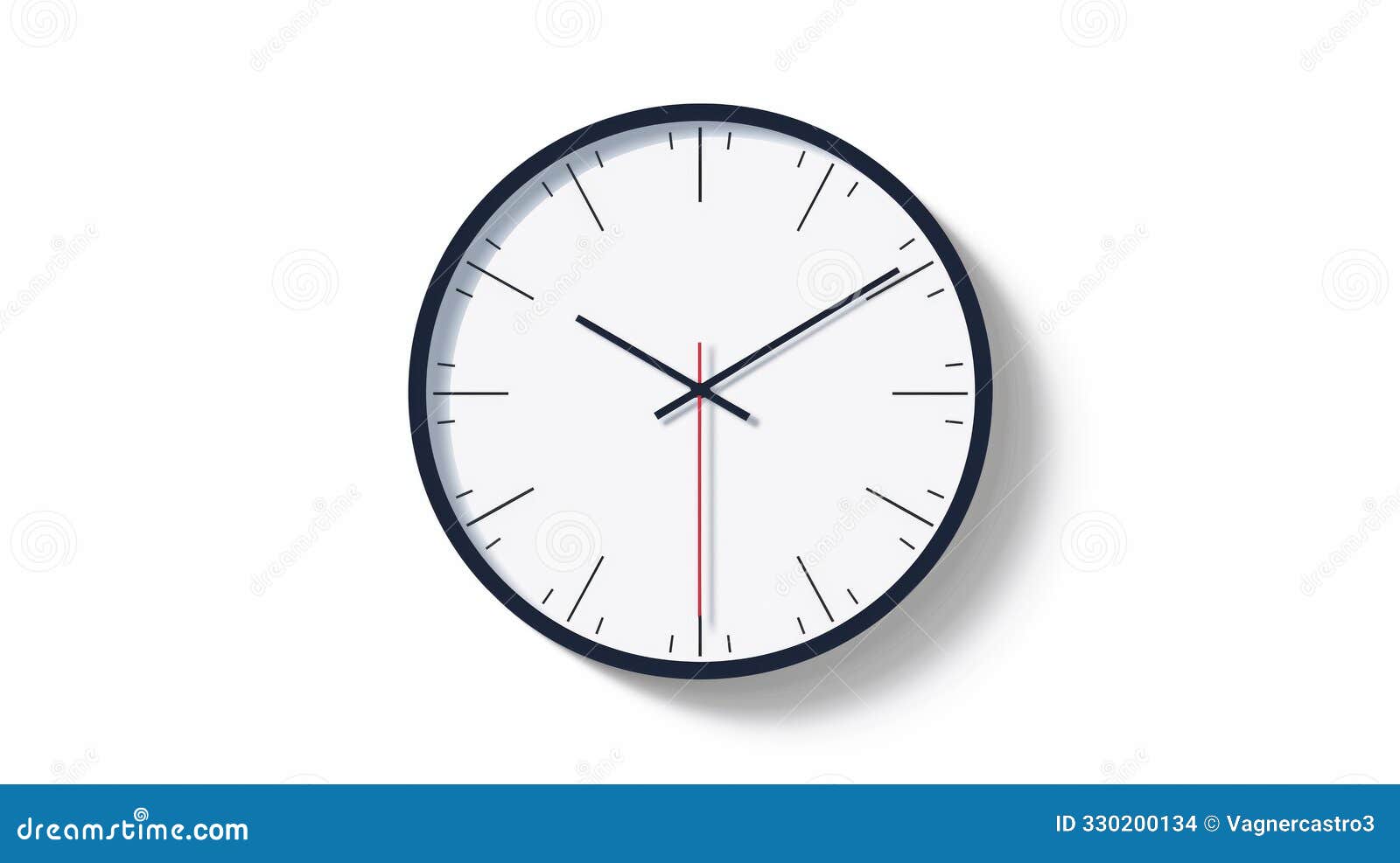 2D Illustration Of A Classic Analog Clock With Basic Shapes ...