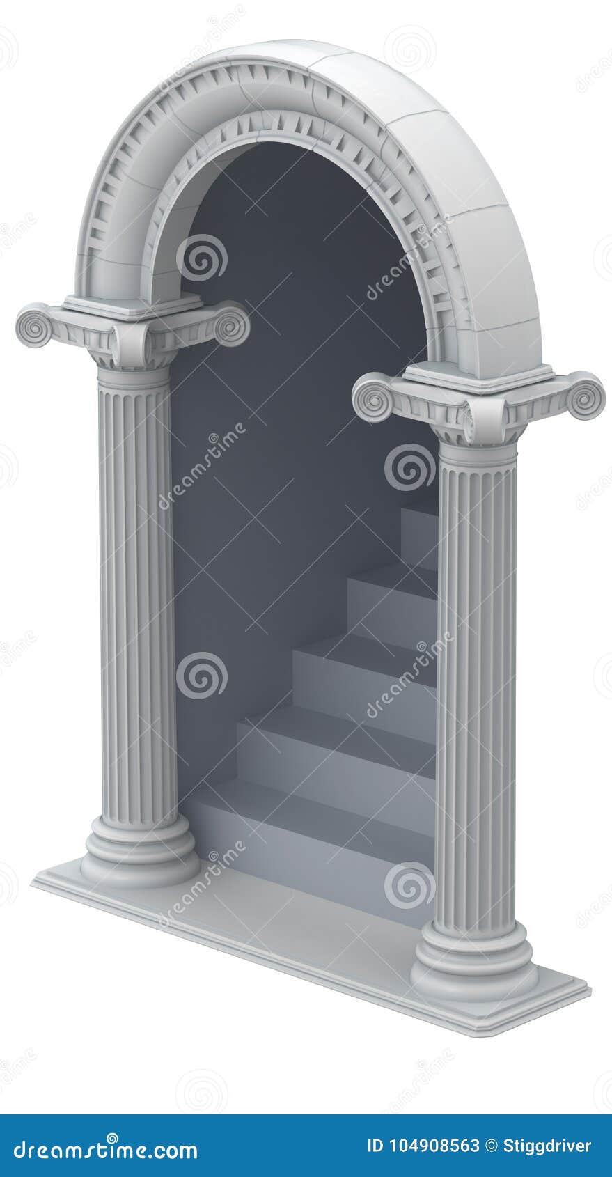 Classic arch with stairs. stock illustration. Illustration of classical ...