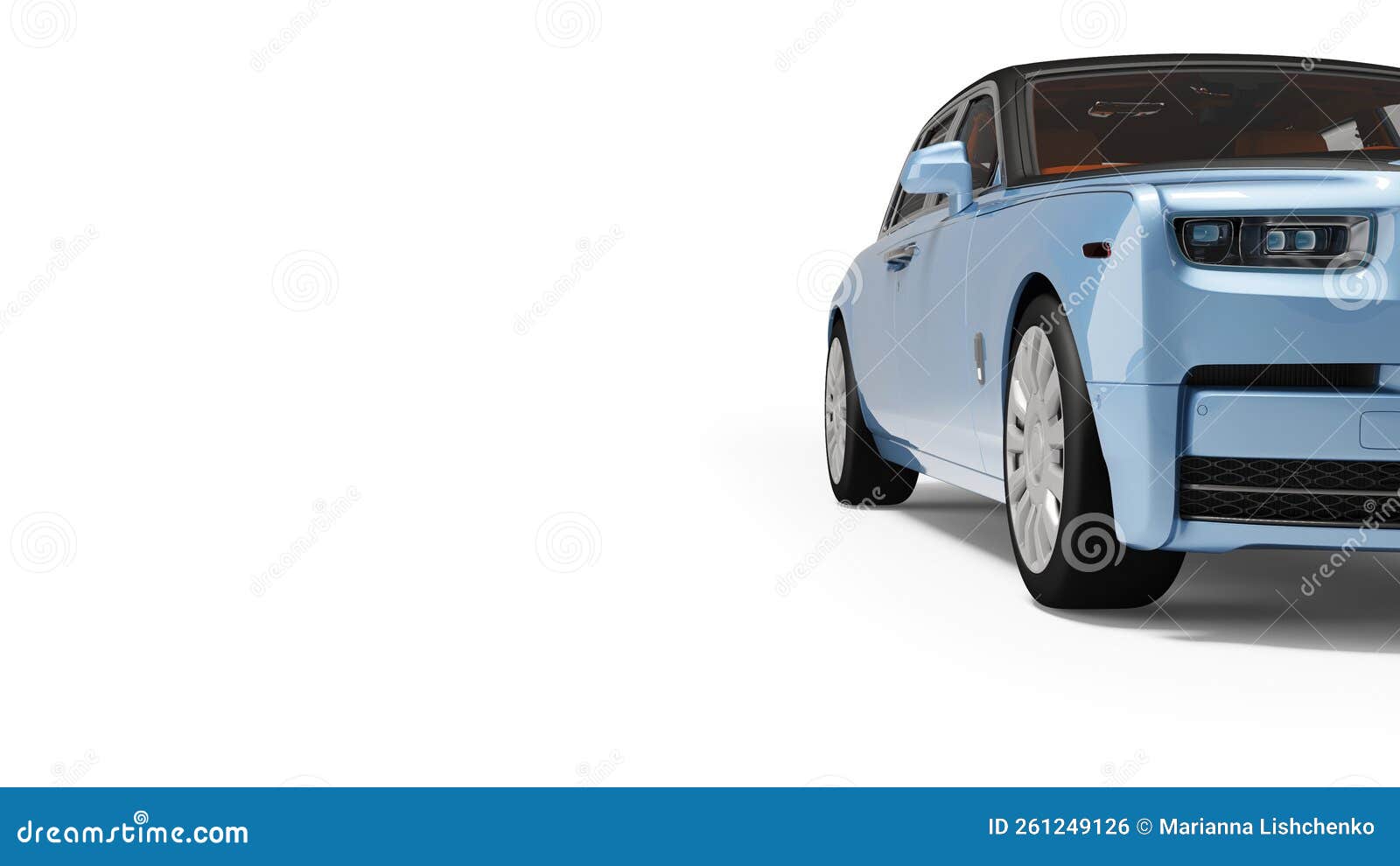 3d Illustration Classic Electric Car Front View Isolated on White ...