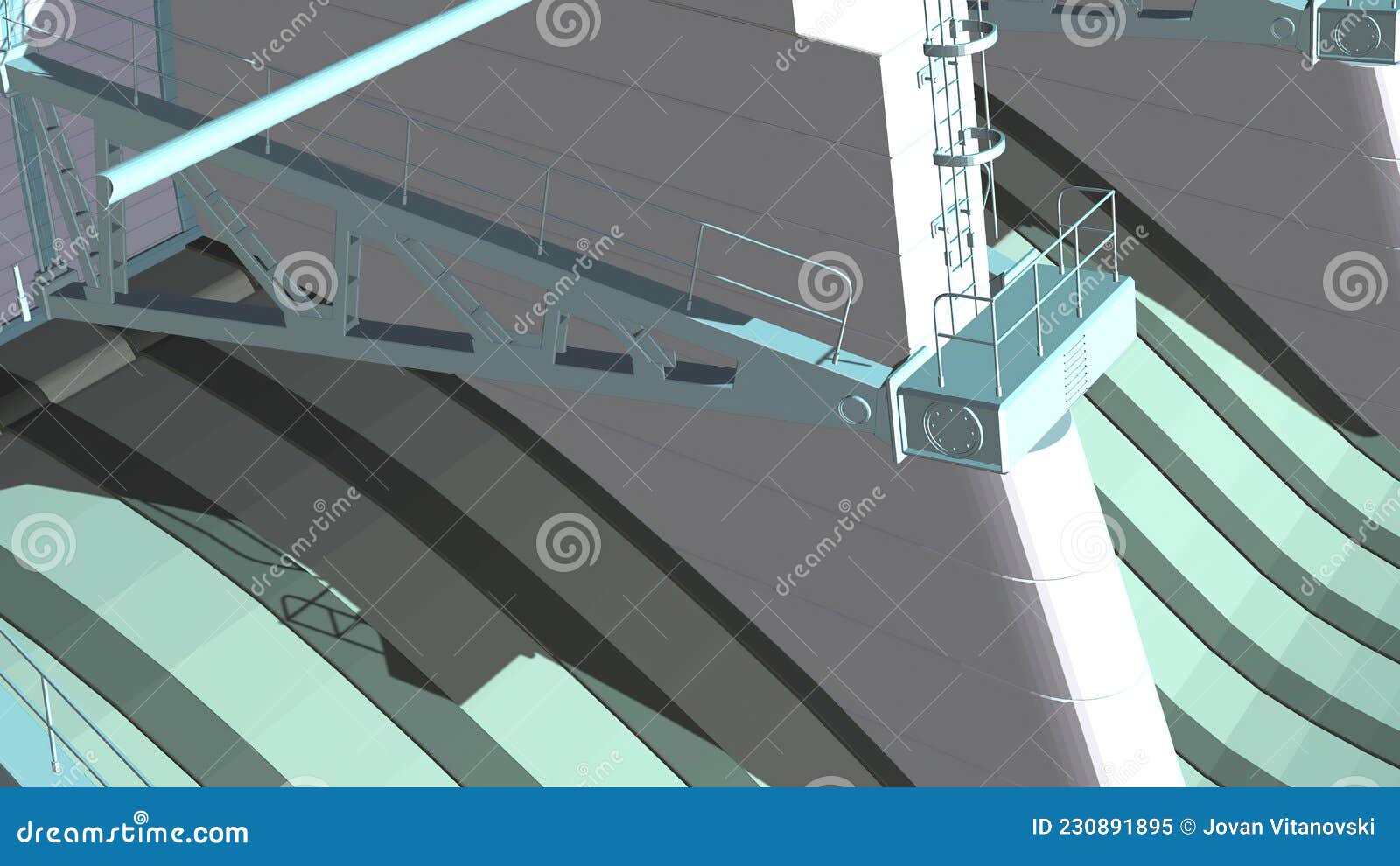 Close Up of Large Dam with Gates Stock Illustration - Illustration of ...