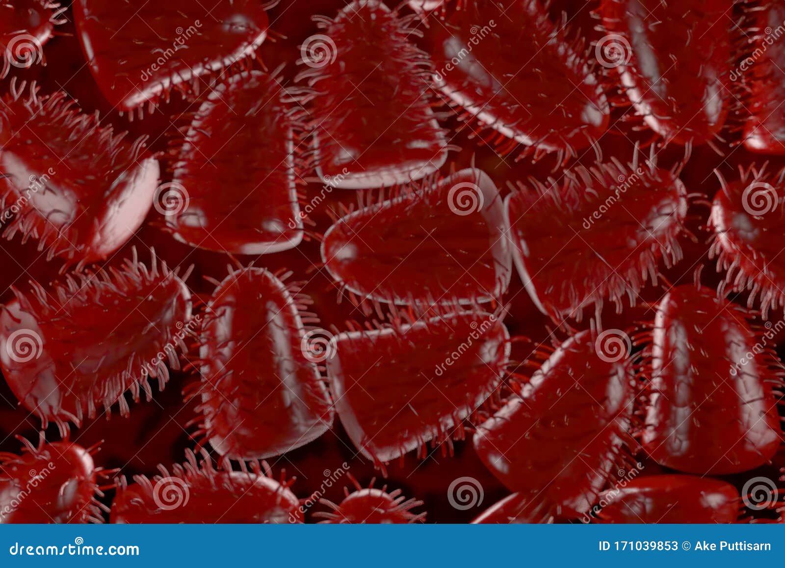 3d Illustration, Close Up of Microscope Rabies Virus Stock Illustration ...