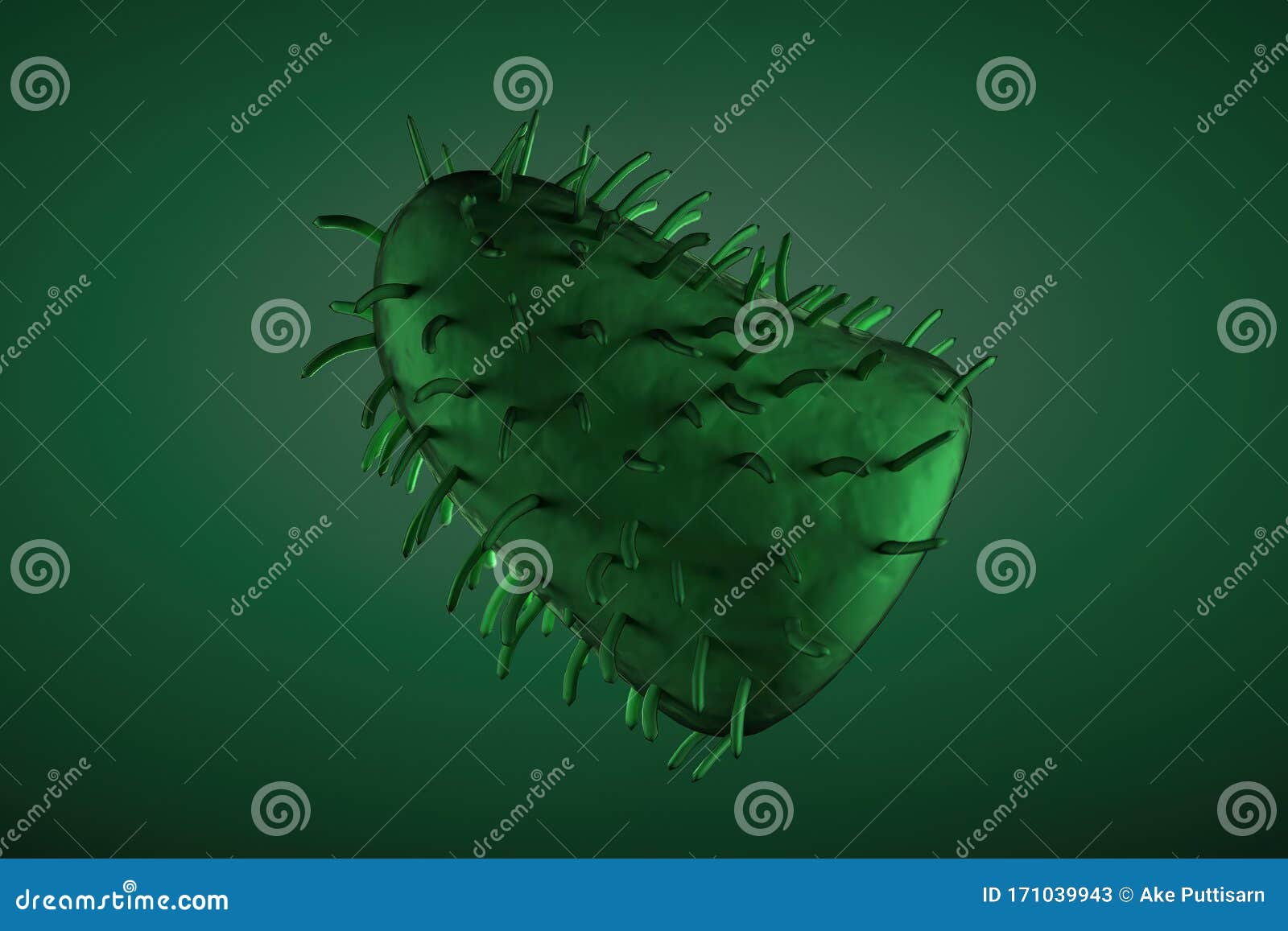 3d Illustration, Close Up of Microscope Rabies Virus Stock Illustration ...